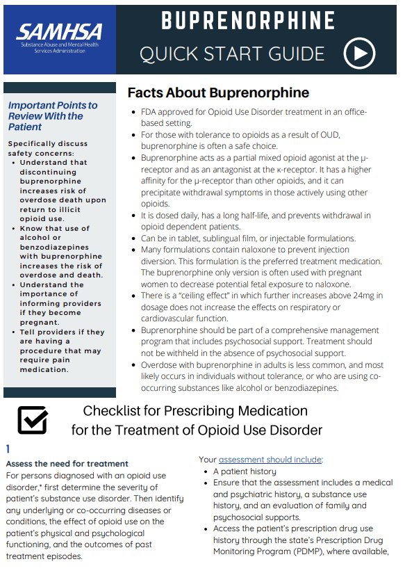 Buprenorphine Quick Start Guide - Center for Excellence on Addiction