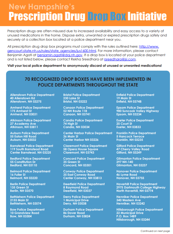 Prescription Drug Drop Box Initiative - Center for Excellence on Addiction